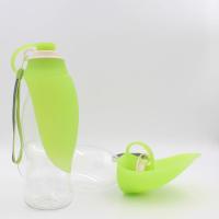 China BSCI 20oz Foldable Water Bottle For Dogs With Silicone Bowl Flips for sale