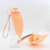 China Portable Silicone Dog Water Bottle With Collapsible Bowl for sale