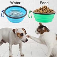 China TPE Outdoor Dog Collapsible Bowl Green And Blue For Traveling And Hiking for sale