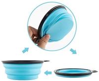China TPE Outdoor Dog Collapsible Bowl Green And Blue For Traveling And Hiking for sale