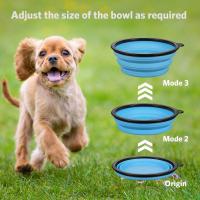 China Foldable Dog Water Bowl Collapsible Expandable With Carabiner BPA Free Portable Dog Food Bowl for sale