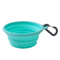 China BB Green Outdoor Collapsible Silicone Dog Water Bowl For Walking Hiking Traveling for sale