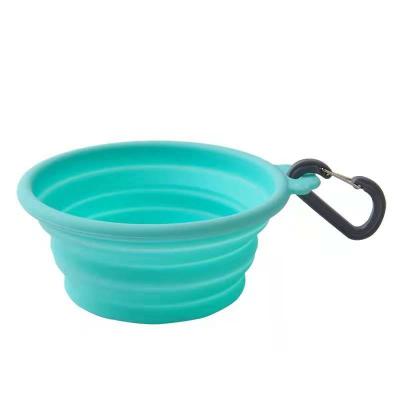China BB Green Outdoor Collapsible Silicone Dog Water Bowl For Walking Hiking Traveling for sale