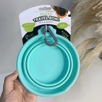 China BB Green Outdoor Collapsible Silicone Dog Water Bowl For Walking Hiking Traveling for sale