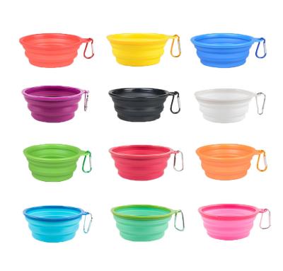 China Colorful Lightweight Collapsible Silicone Dog Bowl For Outdoor Training Puppy Feeding Bowl for sale