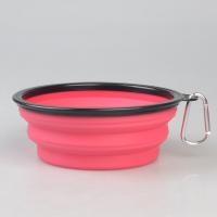 China 16oz Portable Foldable Dog Bowl Pet Food Dishes With Carabiner For Traveling Walking Pet Dog Bowl for sale