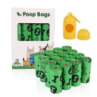 China 100 Biodegradable Dog Poop Bags 16 Rolls BSCI With Dispenser Earth Rated Dog Poop Bags for sale