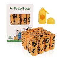 China 100 Biodegradable Dog Poop Bags 16 Rolls BSCI With Dispenser Earth Rated Dog Poop Bags for sale