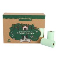 China 24 Rolls Corn Starch Biodegradable Dog Poop Bags 15 Micron for sale