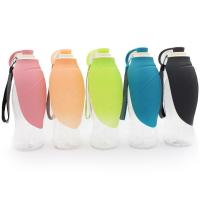China Portable BSCI Silicone Dog Water Bottle 580ML With Bone Poop Bag Dispenser for sale