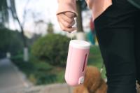 China Pink Foldable Dog Water Bottle Dispenser Small Dog Mini Portable pet Kettle for sale