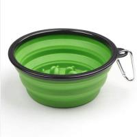 China BPA Free Slow Feeding Collapsible Water Dish For Dogs Traveling 350ml for sale