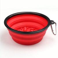 China Interactive Slow Feeder Safety Foldable Dog Collapsible Bowl 13*9*5.5cm for sale