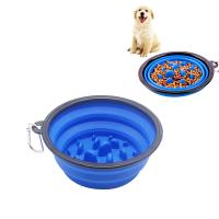 China TPE And ABS Travel Dog Collapsible Bowl For Slow Eating Dish for sale