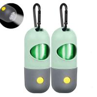 China Pill Shape LED Flashlight Pet Poop Dog Waste Bag Holder Dispenser for sale