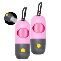 China LED Flashlight Puppy Poop Bag Dispenser Holder PE With 15 Leak Proof Waste Bags for sale