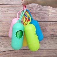 China Portable Silicone Dog Outdoor Poop Bag Dispenser Litter Trash Box Dog Poop Bag Holder for sale