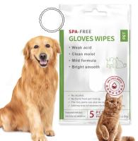China Non Woven Clean Wipes Washing Cat Spa Free Herbal Glove Five Fingers Message for sale