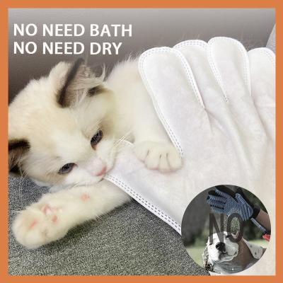 China Dog Cat Custom Deodorizing SPA Grooming Washing Pet Gloves Wipes Alcohol Free for sale