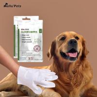 China 5 PCS Disposable No Rinse Pet Cleaning Gloves for Face Body Ear Paws and Butt for sale