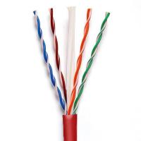 China CAT6 UTP Ethernet Cable 23AWG 250MHz 1Gbps Red PVC 500ft Network Bulk Cable for sale