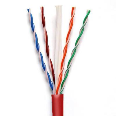 China CAT6 UTP Ethernet Cable 23AWG 250MHz 1Gbps Red PVC 500ft Network Bulk Cable for sale