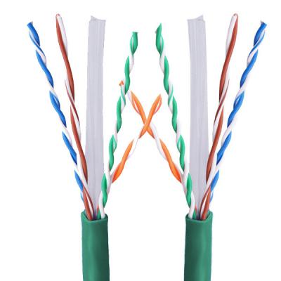 China CAT6 UTP Ethernet Cable 23AWG 1000FT Green PVC Jacket Unshielded 1Gbps Network Cable for sale