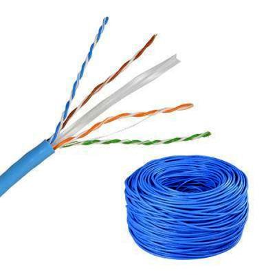 China CAT6 UTP Ethernet Cable 1000ft Blue 23AWG Solid Copper 1Gbps 250MHz UL Certified Network Data Cable for sale