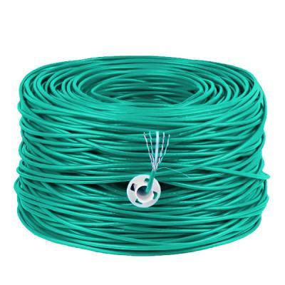 China LSZH UTP Cat5e Network Cable 1000ft 24 AWG 100MHz Green Ethernet Cable for Gigabit Speeds for sale