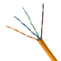 China UTP CAT5E CM Plenum Cable 24AWG 100MHz 1000ft Orange Ethernet Network Wire for sale