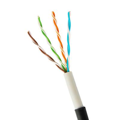 China 24AWG Cat5e UTP Outdoor Plenum Cable 1000ft Solid Copper PVC+LDPE Jacket 100MHz for sale