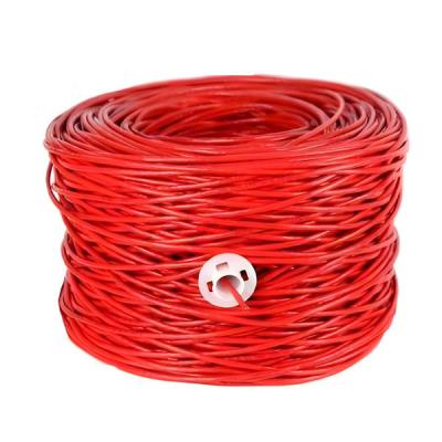 China ITI-LINK Cat5e UTP Ethernet Cable 1000ft 24 AWG 0.5mm 100MHz Red PVC Fluke Tested Network Cable for sale