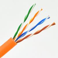 China 1000FT Cat5e UTP Network Cable 24AWG Solid Copper 350MHz Orange PVC for High-Speed Data Transmission for sale