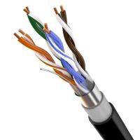 China Cat5e FTP Outdoor Network Cable 24AWG Solid Copper 1000FT PE+PVC Jacket 100MHz for sale
