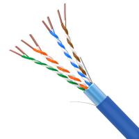 China Cat5e F/UTP Shielded Network Cable 24AWG Solid Copper 100MHz 1000FT Blue - ANSI/TIA-568 Compliant for sale