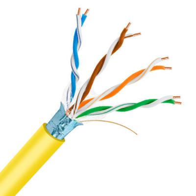 China Cat5e FTP 24AWG 1000ft Ethernet Cable - 100MHz Bare Copper Yellow PVC Jacket for High-Speed Networking for sale