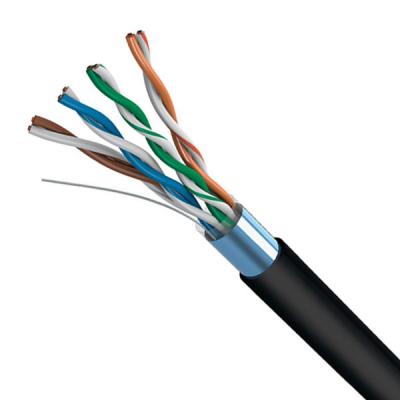 China 1000FT Cat5e FTP Outdoor PE 24AWG 100% Copper Network Cable - 100MHz, 5.2mm OD for sale