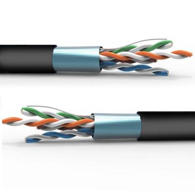 China 24AWG CAT5E FTP Outdoor PE Cable 100% Copper Solid 100MHz 1000ft Pass Fluke Certified for sale