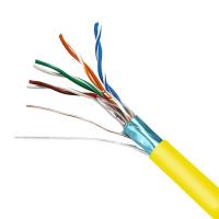 China 100MHz FTP CAT5E Ethernet Cable 24AWG Solid Copper 1000ft Yellow PVC Jacket for High-Speed Networking for sale