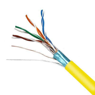 China 100MHz FTP CAT5E Ethernet Cable 24AWG Solid Copper 1000ft Yellow PVC Jacket for High-Speed Networking for sale