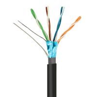 China 24 AWG CAT5E FTP Outdoor Ethernet Cable 1000ft 100MHz Solid Copper PE Jacket UL/ETL Certified for sale