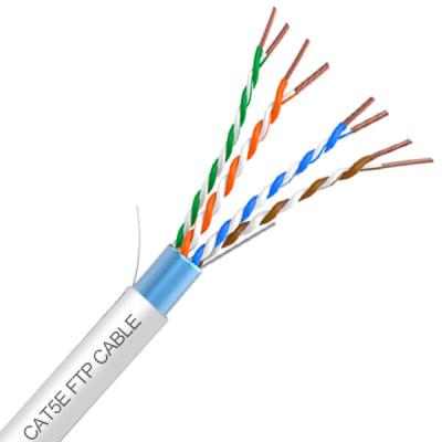 China CAT5E FTP LSZH Cable 24AWG 100% Copper 1000ft White Shielded Network Cable UL Certified for sale