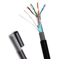 China 1000ft CAT5E FTP Outdoor Shielded Network Cable 24 AWG 0.47mm Solid Copper PE+PVC Jacket - Fluke Tested for sale