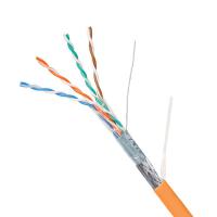 China CAT5E SFTP 24AWG Ethernet Cable 500Ft 100MHz with Orange LSZH Jacket for Industrial Networks for sale