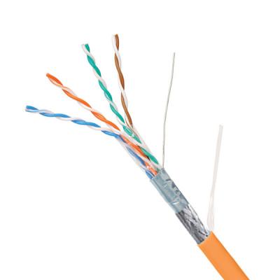 China CAT5E SFTP 24AWG Ethernet Cable 500Ft 100MHz with Orange LSZH Jacket for Industrial Networks for sale
