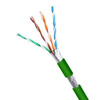 China Cat5e SFTP 24 AWG Green PVC Network Cable 500FT - 100MHz Pure Copper Shielding for Industrial Use for sale