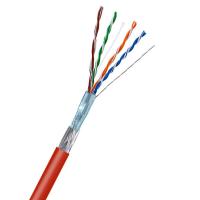 China CAT5e SFTP 24AWG 0.510mm Bare Copper Red PVC Jacket Data Cable 305m 100MHz for High-Speed Networking for sale