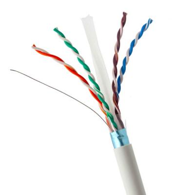 China Cat6 FTP Network Cable 23AWG 1000FT with LSZH White Jacket for 10Gbps Data Transmission for sale
