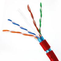 China Cat6 FTP 23AWG Red LSZH Network Cable 305M 1000Mbps Gigabit Ethernet with 23 AWG Copper Conductors for sale