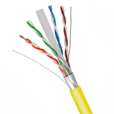 China Cat6 FTP 23AWG Bare Copper LAN Cable 1000FT with Yellow PVC Jacket - 0.570±0.005 Conductor Dimensions for sale